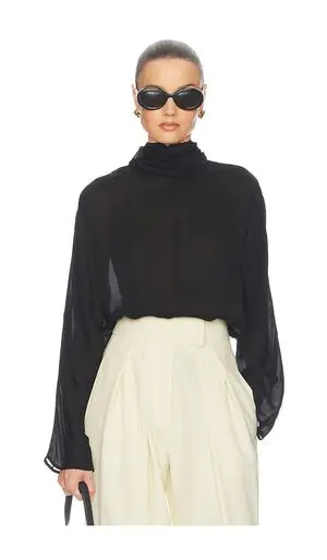 HELSA Dolman Popover Top In Cupro