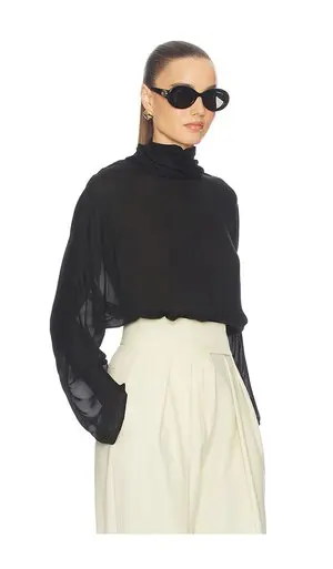 HELSA Dolman Popover Top In Cupro