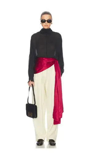 HELSA Dolman Popover Top In Cupro