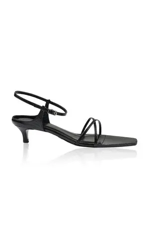 SALONDEJU Vintage Square Cross Strap Sandal - Black
