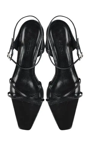 SALONDEJU Vintage Square Cross Strap Sandal - Black
