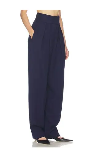 HELSA High Waist Pleated Suit Trouser In Wool