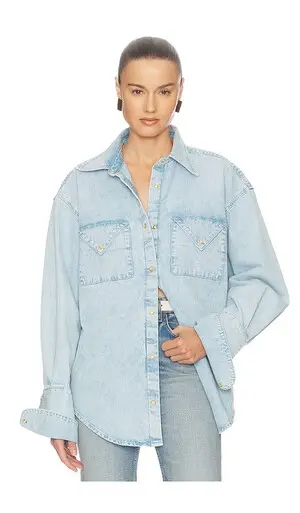 HELSA Washed Denim Shirt In Blue