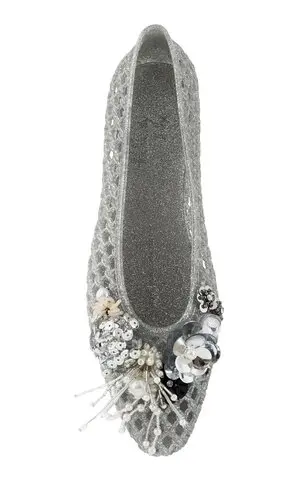 HEAVENLY JELLY Sunnyvale Embellished Jelly Flats - Silver