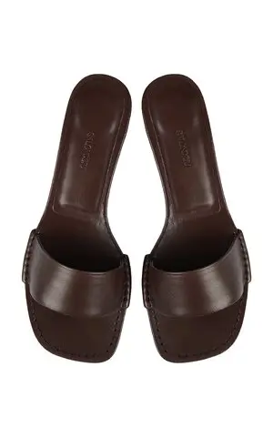 SALONDEJU Stitch Slide Mule - Brown