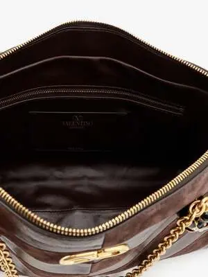 Valentino Garavani Panthea Suede And Leather Shoulder Bag