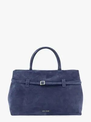 Manu Atelier Le Cambon 35 Suede Handbag - Blue