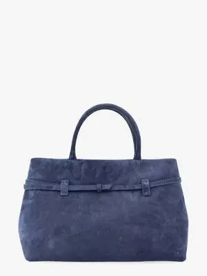 Manu Atelier Le Cambon 35 Suede Handbag - Blue