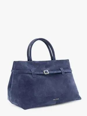 Manu Atelier Le Cambon 35 Suede Handbag - Blue