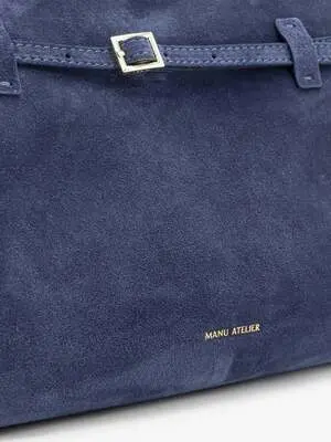 Manu Atelier Le Cambon 35 Suede Handbag - Blue