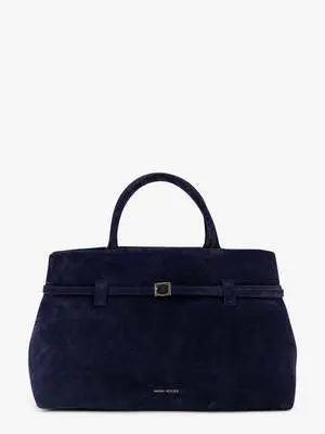 Manu Atelier Le Cambon 35 Suede Handbag - Blue