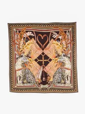 FERRAGAMO Felindra Silk Foulard - Brown