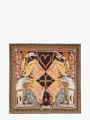 FERRAGAMO Felindra Silk Foulard - Brown