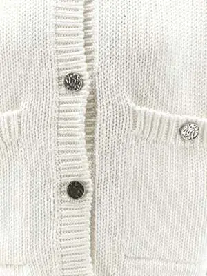 TOTEME Organic Cotton Cardigan With Hammered Metal Buttons