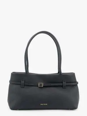 Manu Atelier Le Cambon East West Leather Shoulder Bag - Black