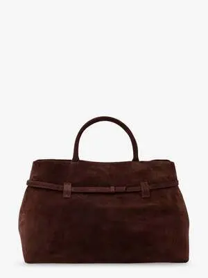 Manu Atelier Le Cambon 35 Suede Handbag - Brown