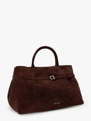 Manu Atelier Le Cambon 35 Suede Handbag - Brown