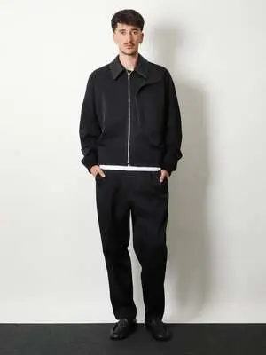 Bottega Veneta Nylon And Cotton Jacket With Intrecciato Leather Details - Black
