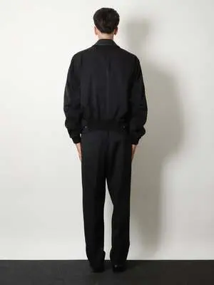 Bottega Veneta Nylon And Cotton Jacket With Intrecciato Leather Details - Black