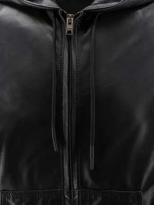 DFOUR Hooded Leather Jacket