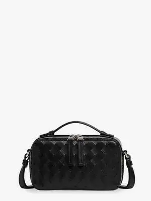 Bottega Veneta Leather Clutch Bag With Intrecciato Motif - Black