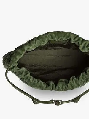 Bottega Veneta Suede Dustbag With Intrecciato Motif - Green
