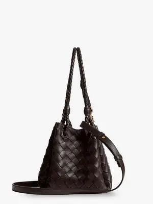 Bottega Veneta Parachute Leather Intrecciato Shoulder Bag - Brown
