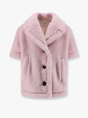 Max Mara Alpaca And Virgin Wool Fur Cape - Pink