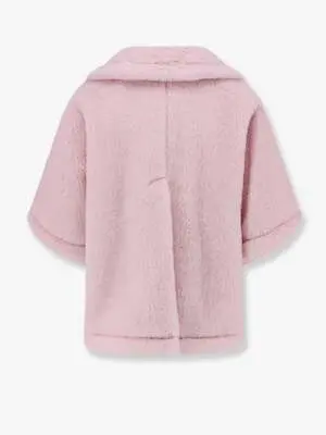 Max Mara Alpaca And Virgin Wool Fur Cape - Pink