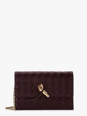 Bottega Veneta Woven Leather Shoulder Bag - Purple