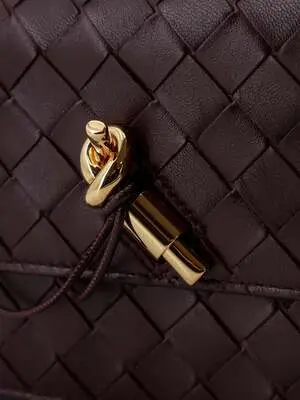 Bottega Veneta Woven Leather Shoulder Bag - Purple