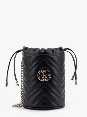 Gucci Gg Marmont Matelassé Leather Bucket Bag - Black