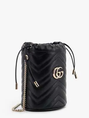 Gucci Gg Marmont Matelassé Leather Bucket Bag - Black