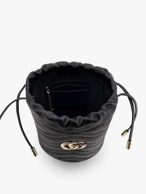 Gucci Gg Marmont Matelassé Leather Bucket Bag - Black