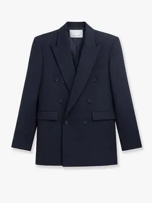 THE FRANKIE SHOP Monterey Structured Wool Blend Blazer - Blue