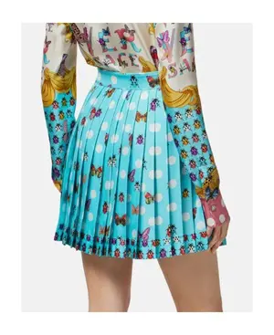 Versace Graphic-printed Pleated Skirt