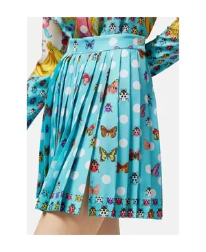 Versace Graphic-printed Pleated Skirt