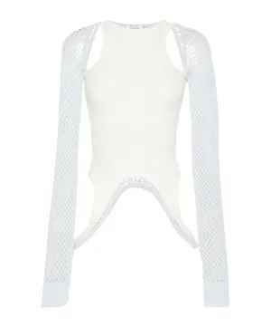 Off-White Racerback Cut-out Panelled Top