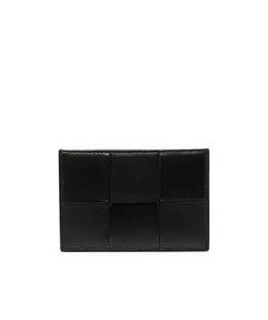 Bottega Veneta Woven Card Holder - Black