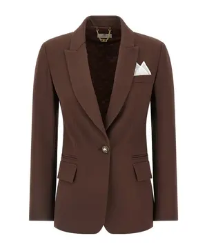 Elisabetta Franchi Single-breastred Pocket Blazer - Red
