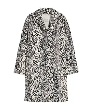 Max Mara Dania Animal Printed Coat - Gray