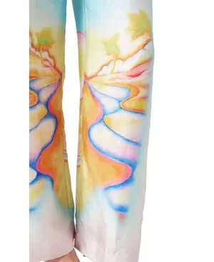Casablanca Psychedelic Nirvana Satin Trousers