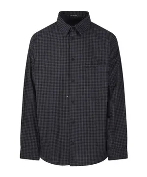 Balenciaga Checkered Oversized Long-sleeve Shirt
