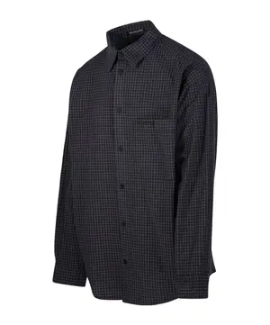 Balenciaga Checkered Oversized Long-sleeve Shirt