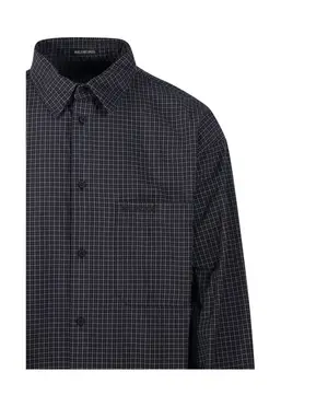 Balenciaga Checkered Oversized Long-sleeve Shirt