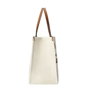 Gucci Logo Printed Medium Tote Bag - Beige