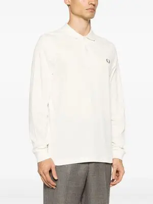 Fred Perry Logo-embroidered Cotton Polo Shirt - White