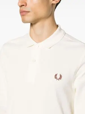 Fred Perry Logo-embroidered Cotton Polo Shirt - White
