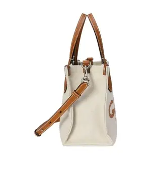 Gucci Logo Printed Tote Bag - Beige