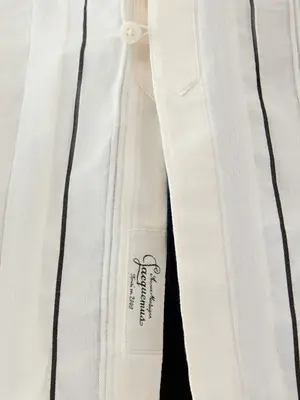 Jacquemus Vertical-stripe Collarless Shirt